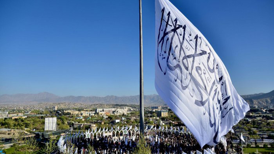 Taliban hoist giant flag in Afghan capital, eight months after return ...