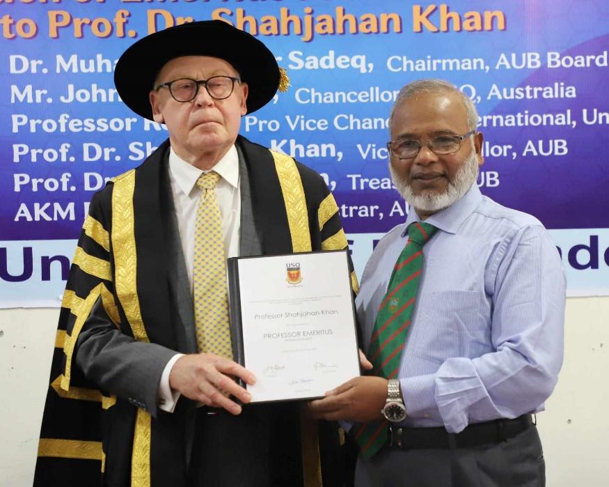 AUB VC Shahjahan Khan gets Australian varsity's emeritus professorship ...
